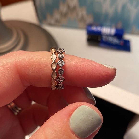 Pandora | Jewelry | Set Of Pandora Stackable Rings Sz 5 | Poshmark
